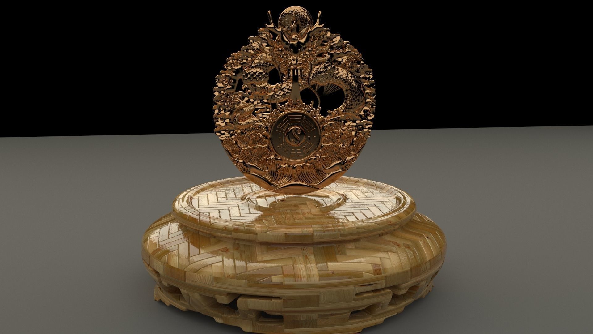 Chinese display stand with dragon 3D model | CGTrader