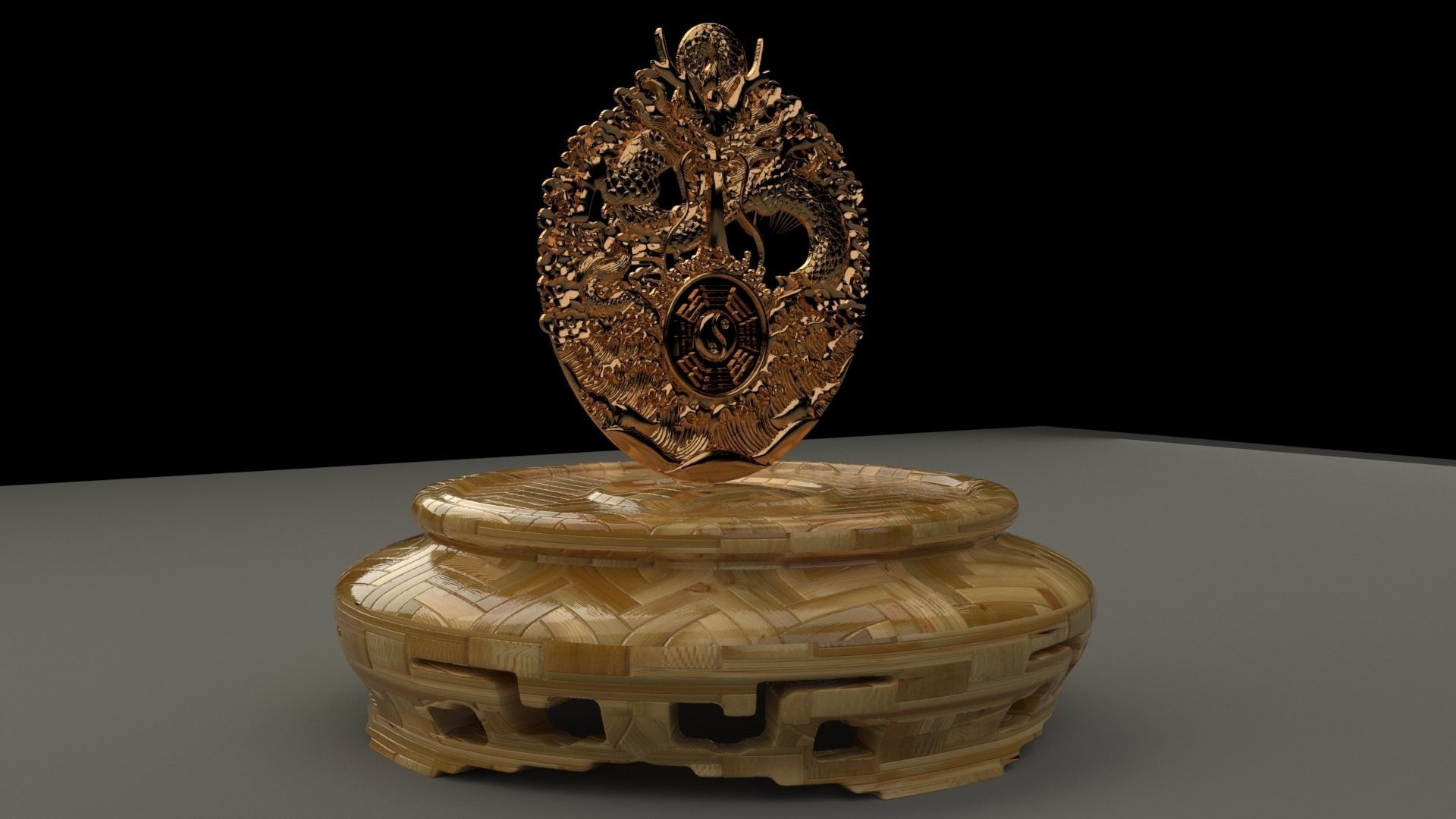 Chinese display stand with dragon 3D model | CGTrader