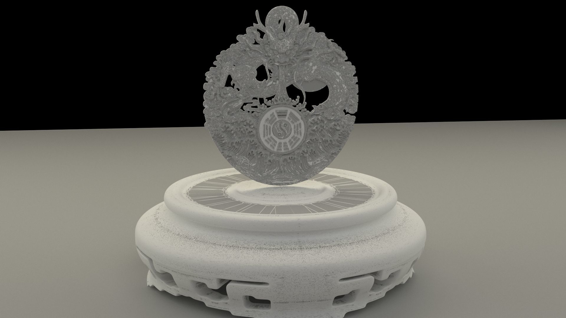 Chinese display stand with dragon 3D model | CGTrader