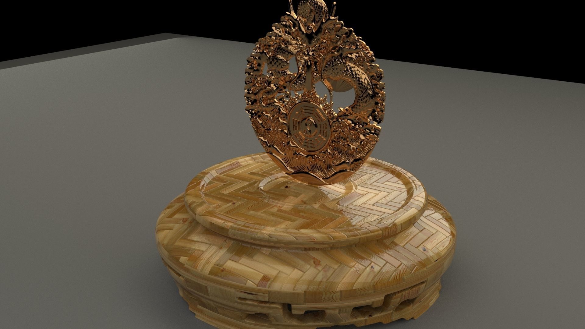 Chinese display stand with dragon 3D model | CGTrader