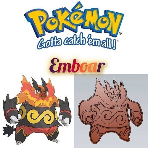 Amazing Pokemon Emboar Cookie Cutter Stamp Cake Decorating 3D model ...