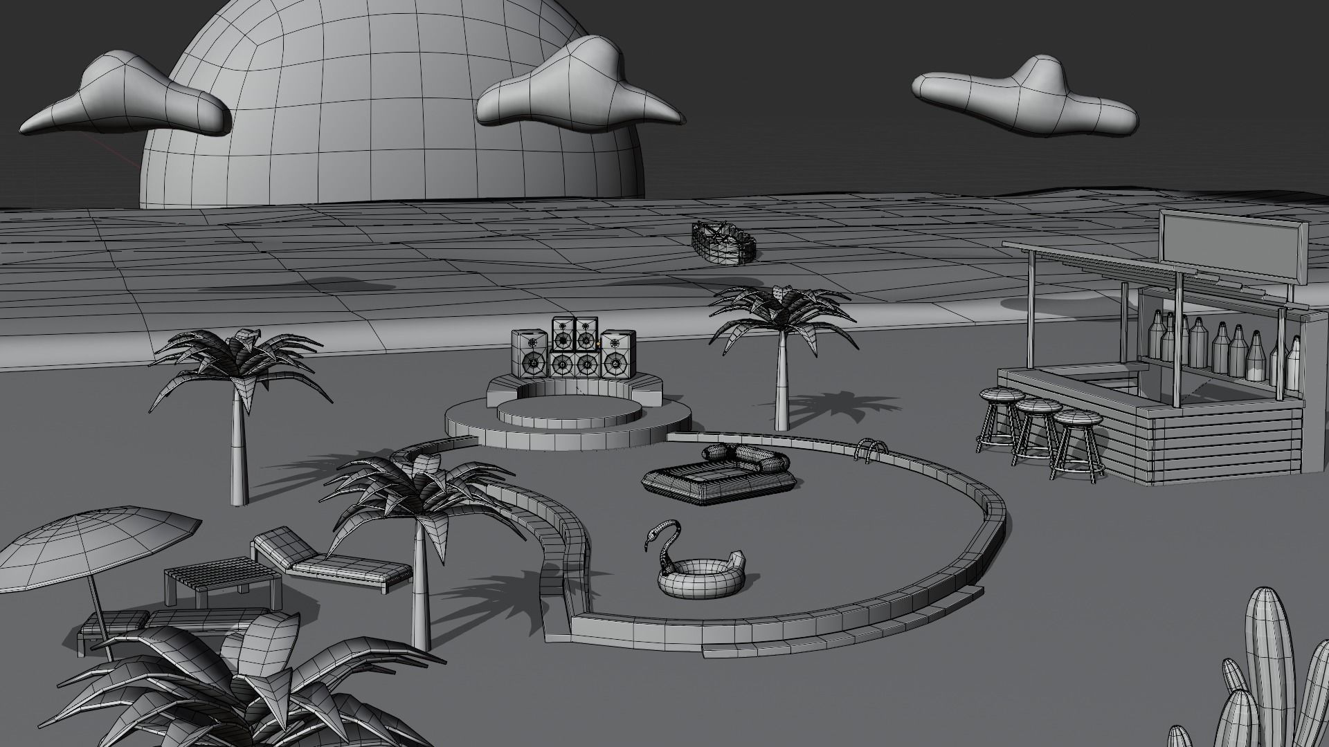 3D model Low Poly Beach Environment VR / AR / low-poly | CGTrader