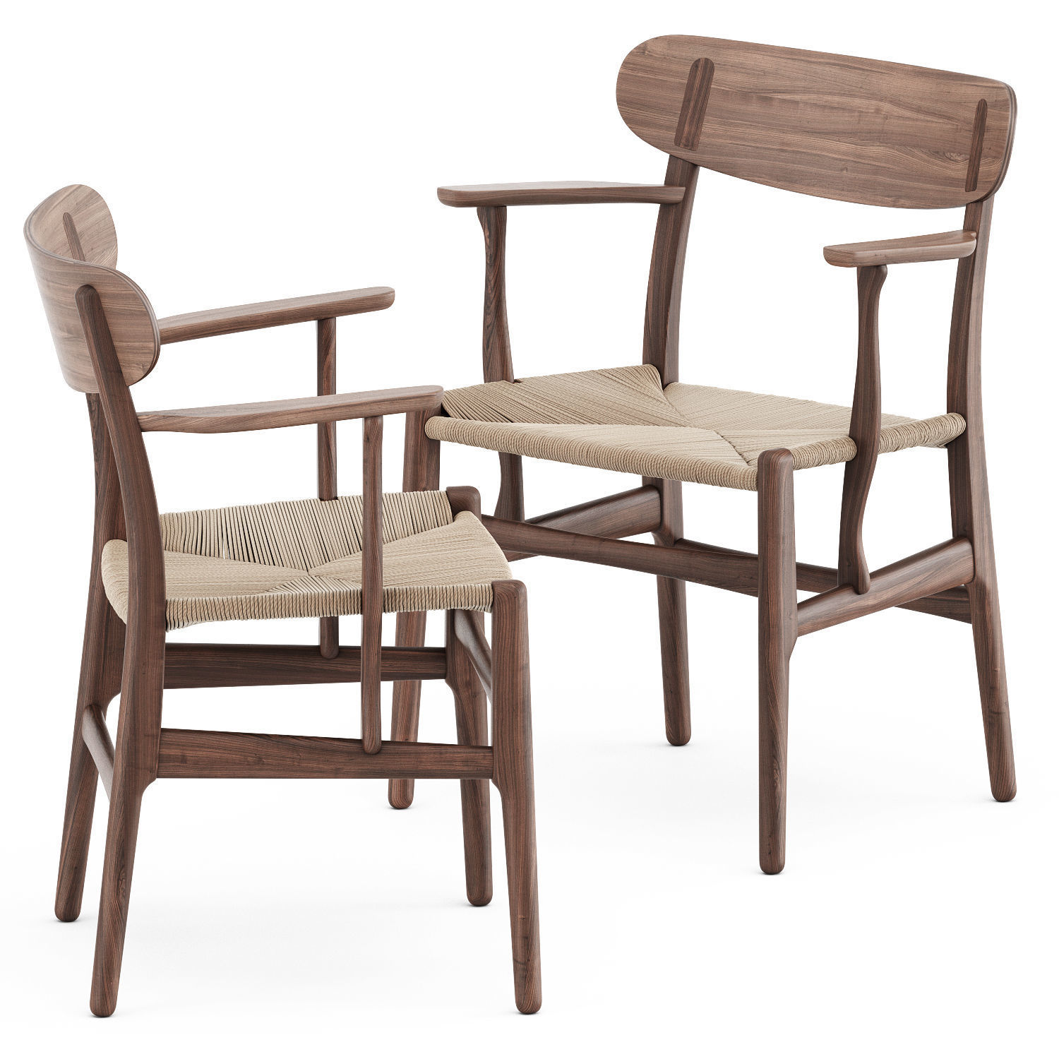 CH26 chair by Carl Hansen and Son and Drop Leaf HM6 Table 3D model ...