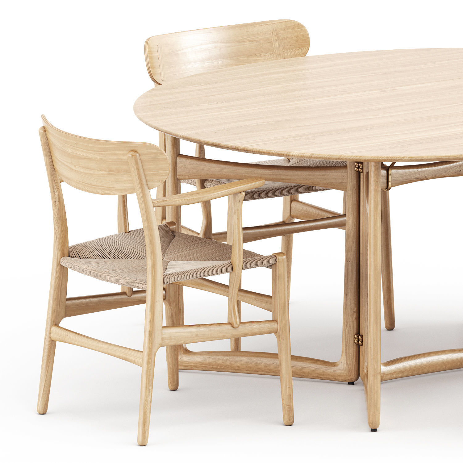 CH26 chair by Carl Hansen and Son and Drop Leaf HM6 Table 3D model ...