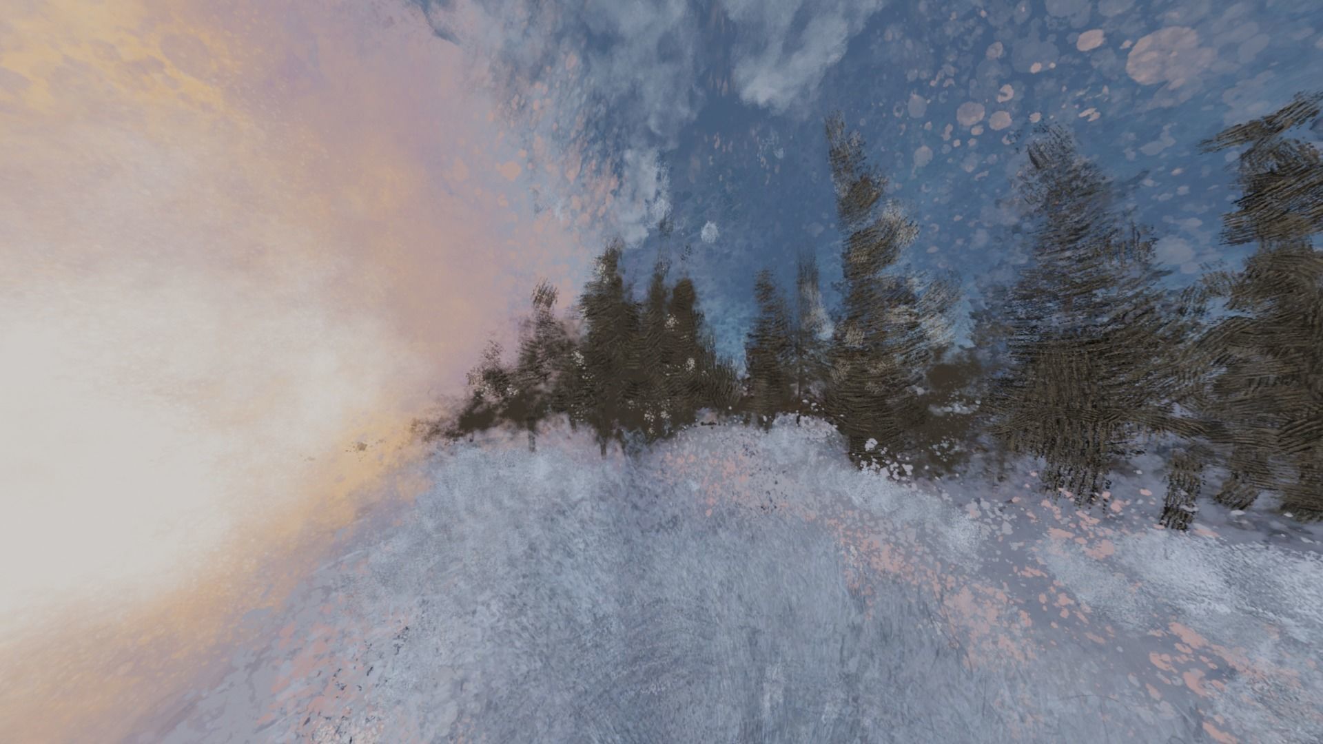 3D model 360 VR Panoramic Skybox equirectangular handpainted snow ...