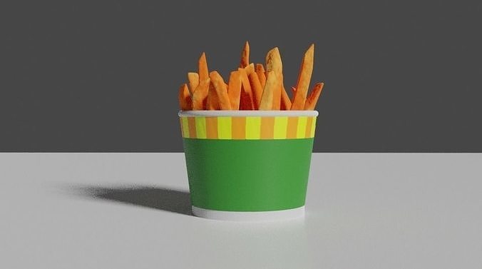 Low-poly Fries in Blender free 3D model rigged | CGTrader