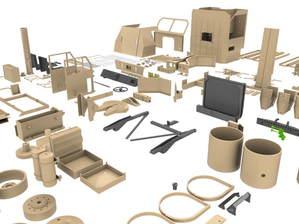 Oshkosh M1070 full model for RC chassis 3D model 3D printable | CGTrader