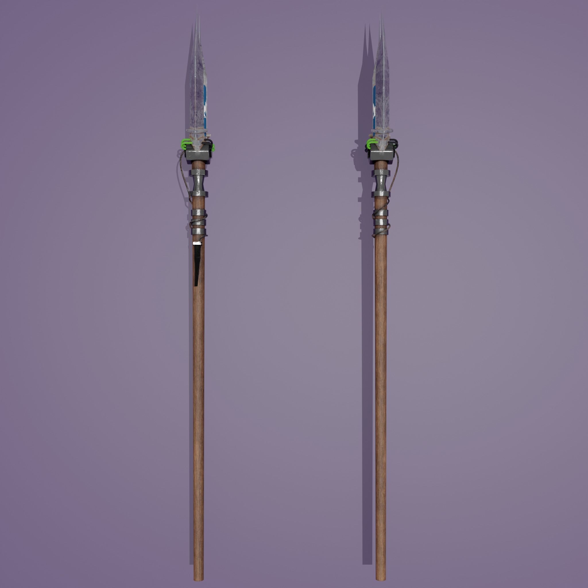 3D model Stylized Melee Weapon Steampunk Spear PBR game ready Low-poly ...