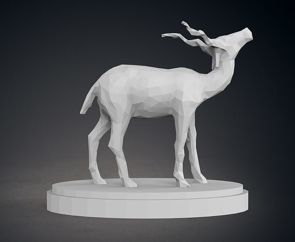 Low Poly Springbok Statue 3D model 3D printable | CGTrader