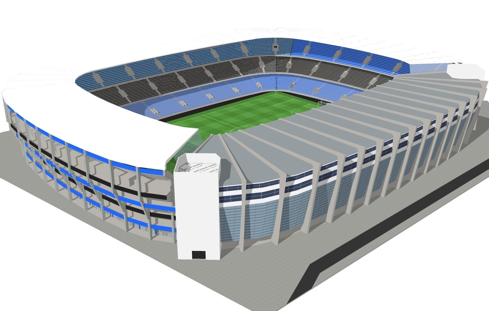 My first fictional old stadium 3D model | CGTrader