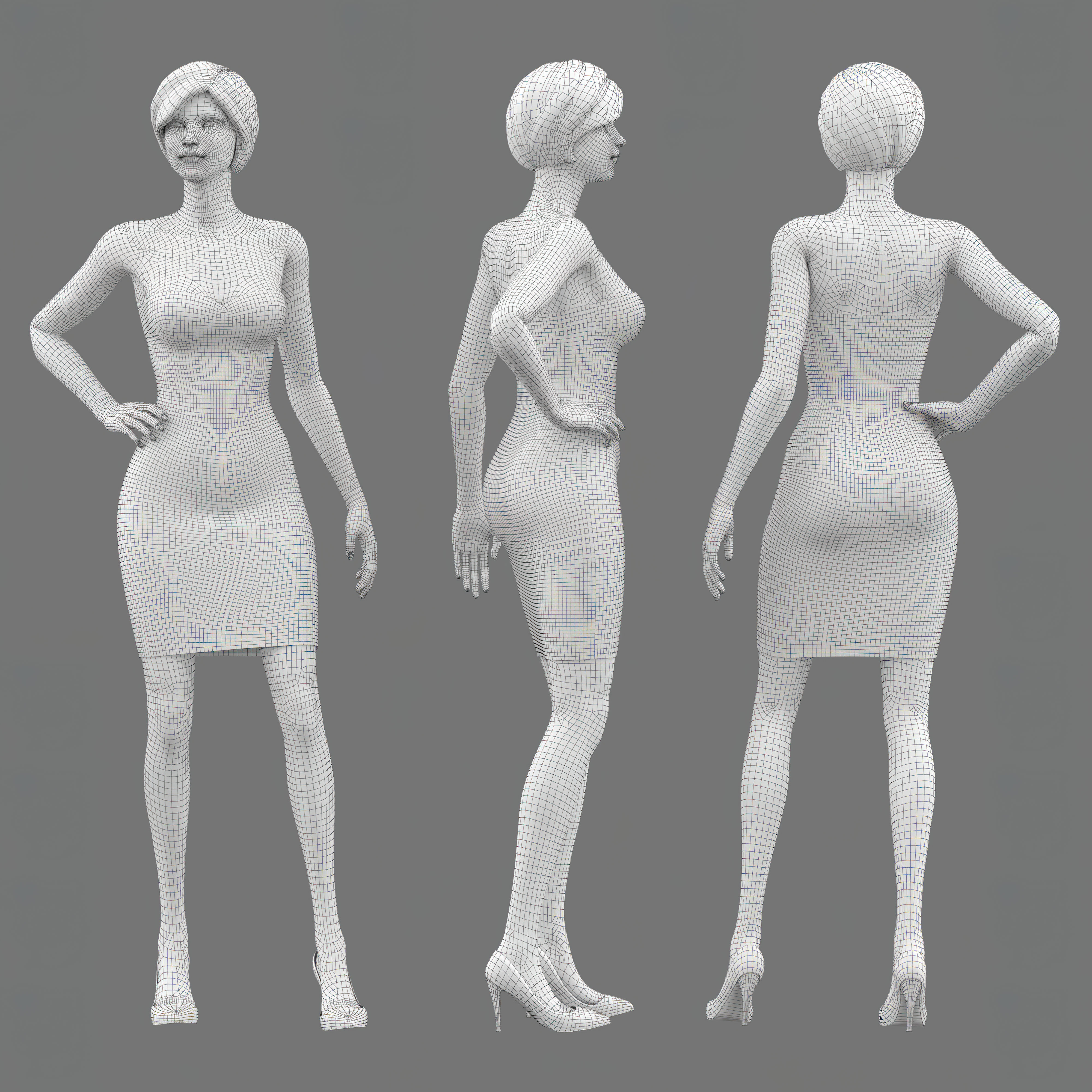Female standing Pose Mannequin 03 3D model | CGTrader