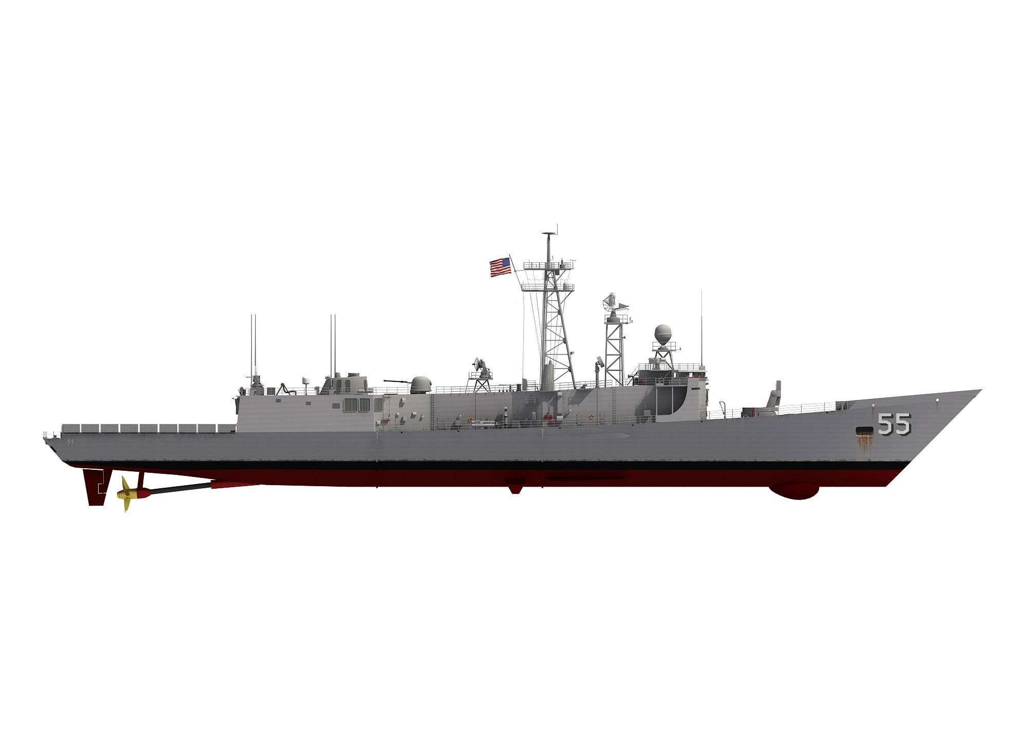 OLIVER HAZARD PERRY CLASS FRIGATE USS ELROD 3D model | CGTrader