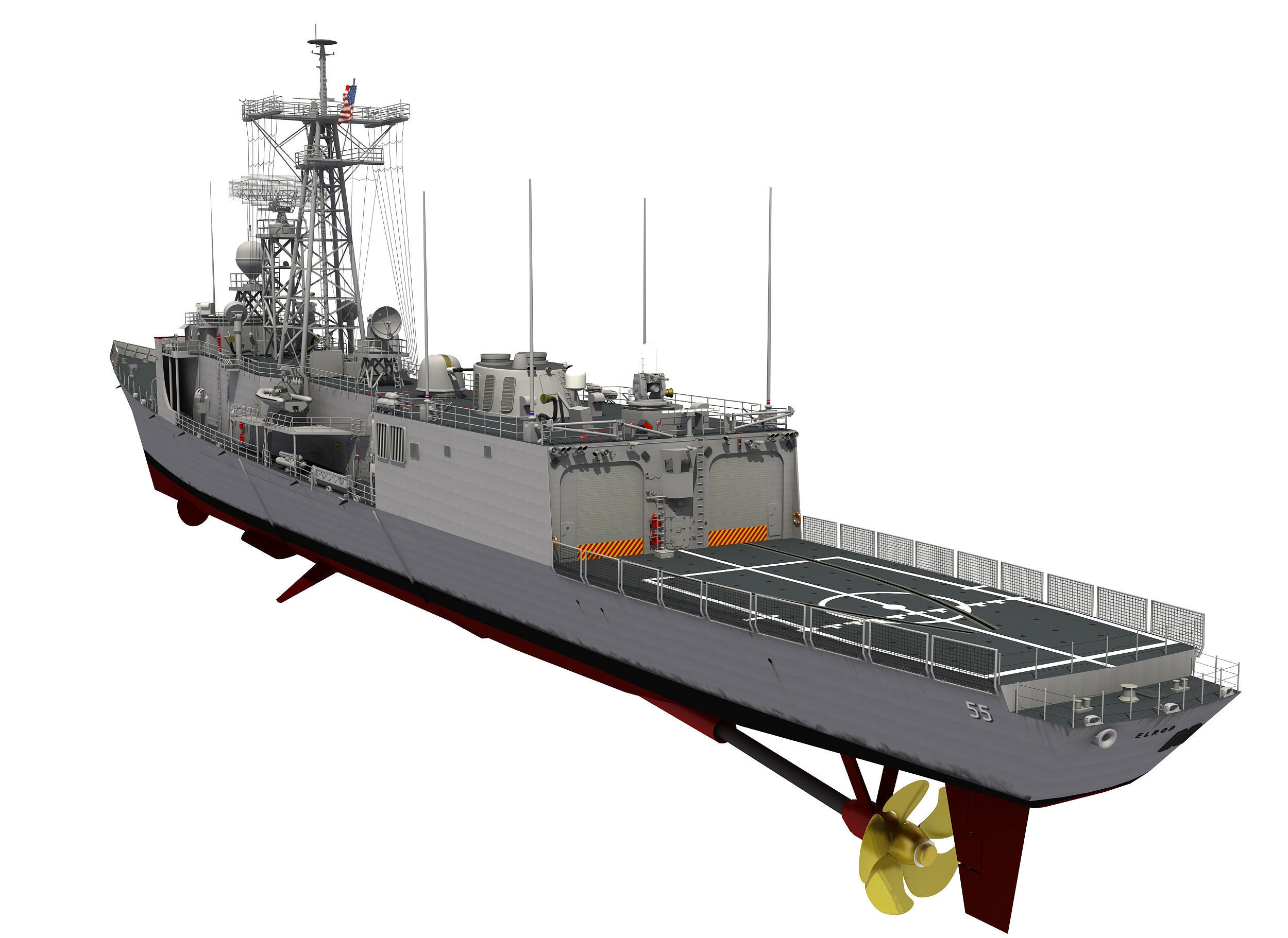 OLIVER HAZARD PERRY CLASS FRIGATE USS ELROD 3D model | CGTrader