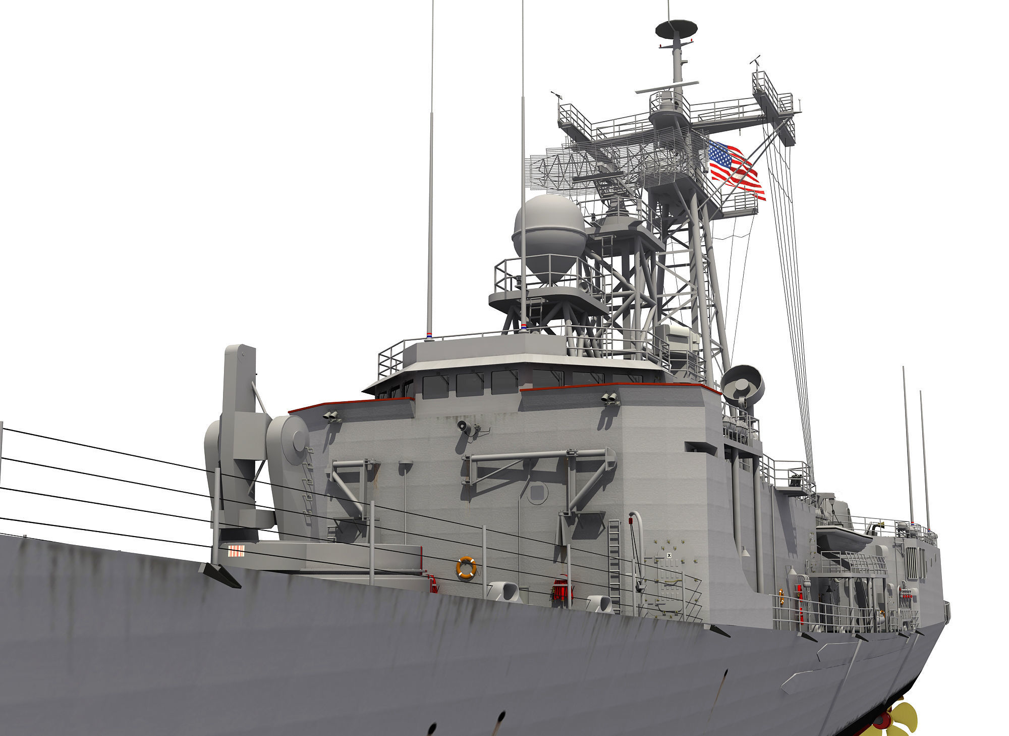 OLIVER HAZARD PERRY CLASS FRIGATE USS ELROD 3D model | CGTrader