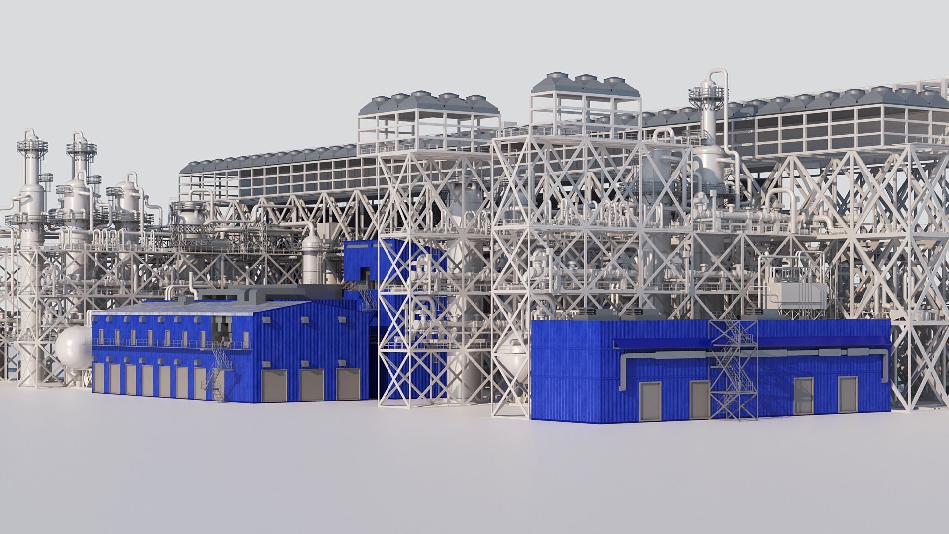Gas liquefaction plant 3D model | CGTrader
