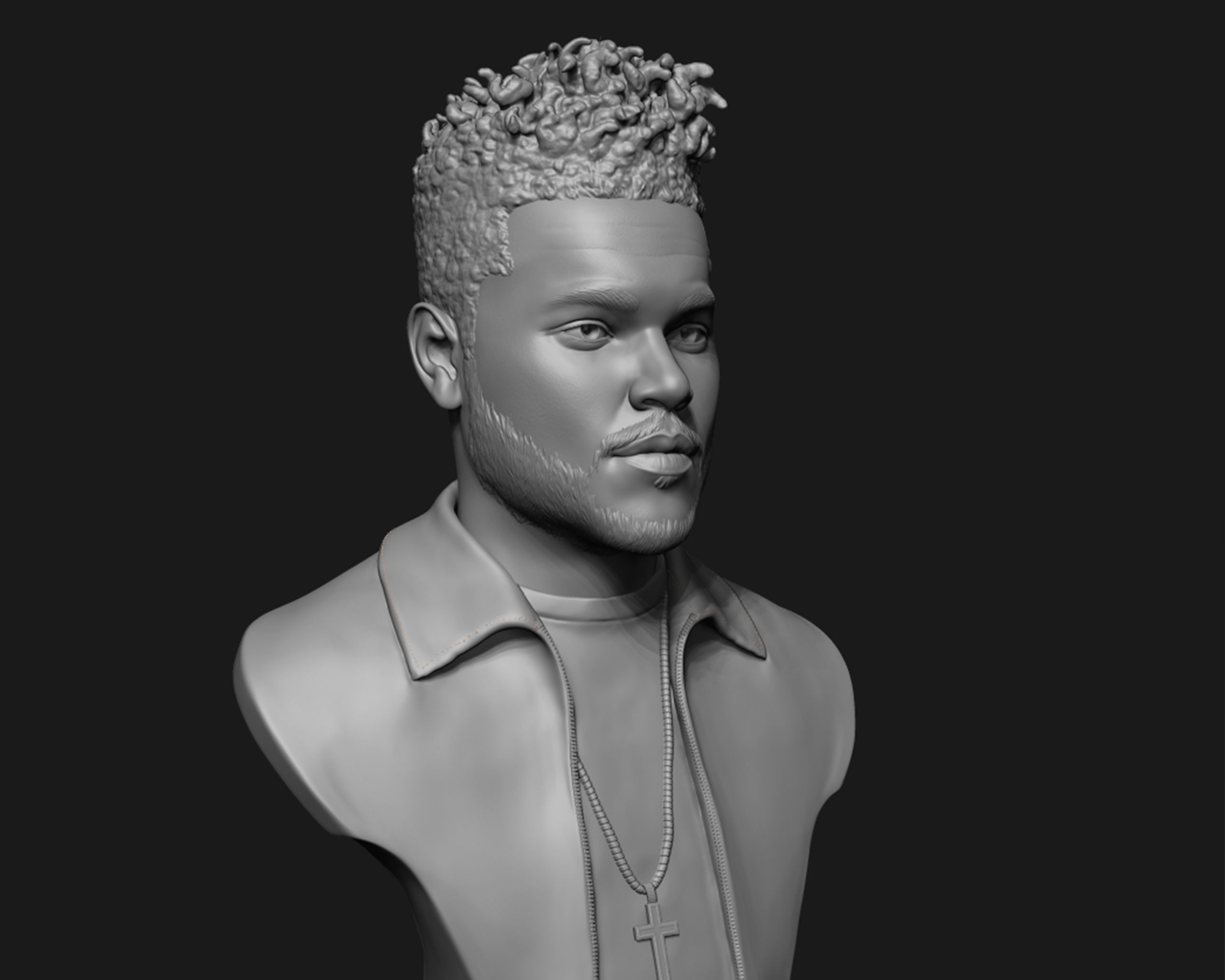 The Weeknd portrait sculpture 3D model 3D printable | CGTrader