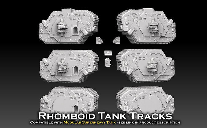 Rhomboid Tank Tracks 3D model 3D printable | CGTrader