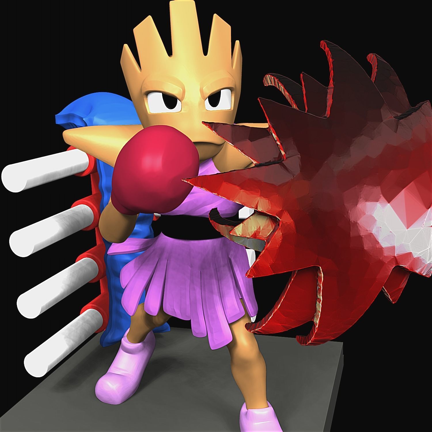 Hitmonchan 3D model 3D printable | CGTrader