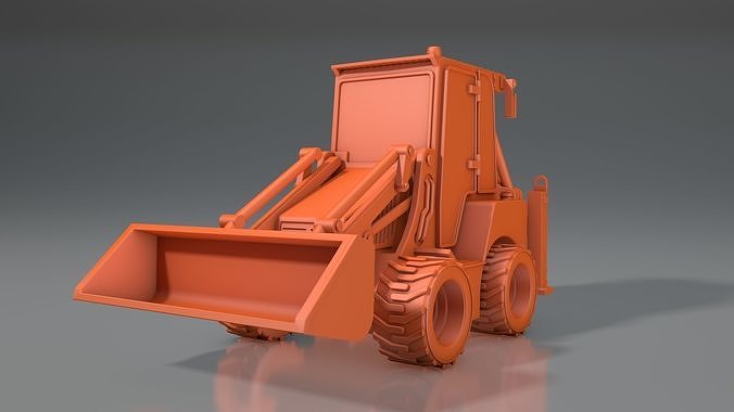 3d model of JCB wheeled mini tractor 3D model 3D printable | CGTrader