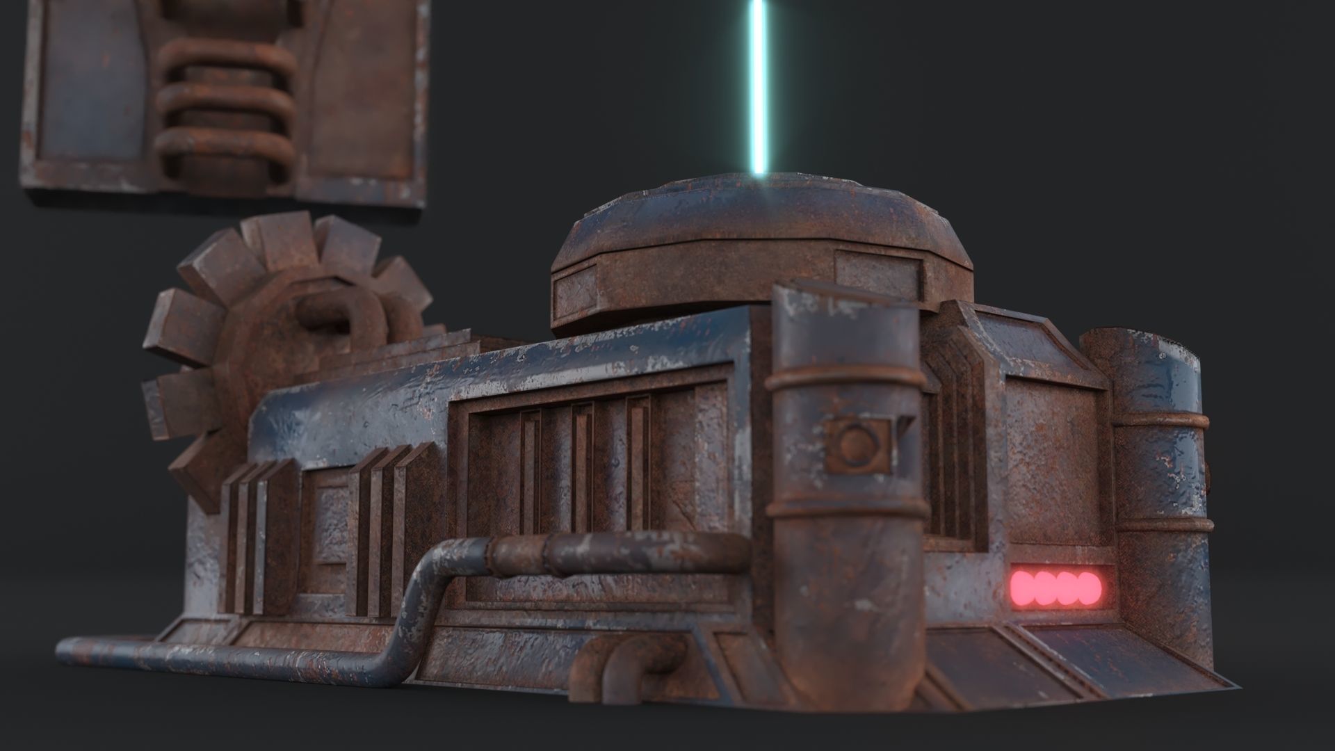 3D model Low poly sci-fi machine game asset free 3d model VR / AR / low ...