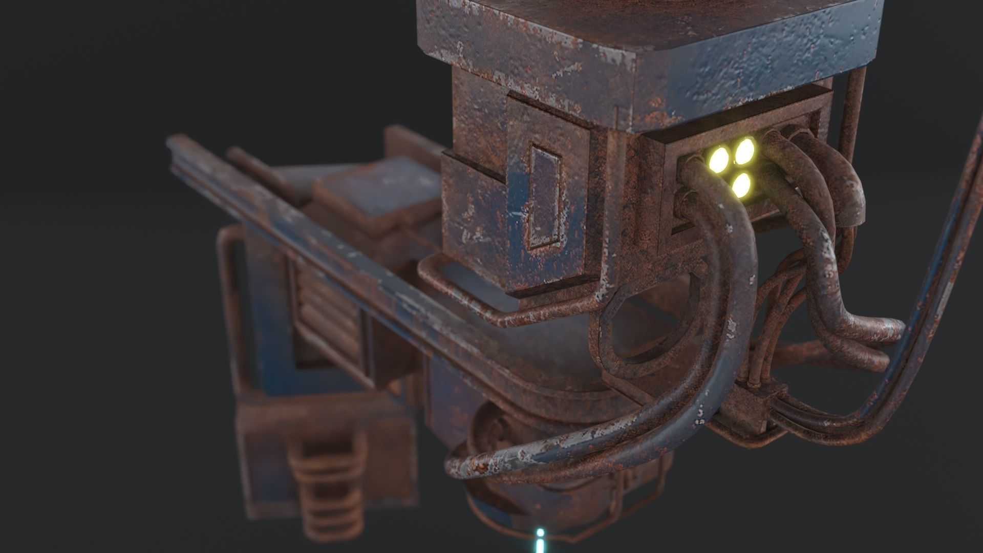 3D model Low poly sci-fi machine game asset free 3d model VR / AR / low ...