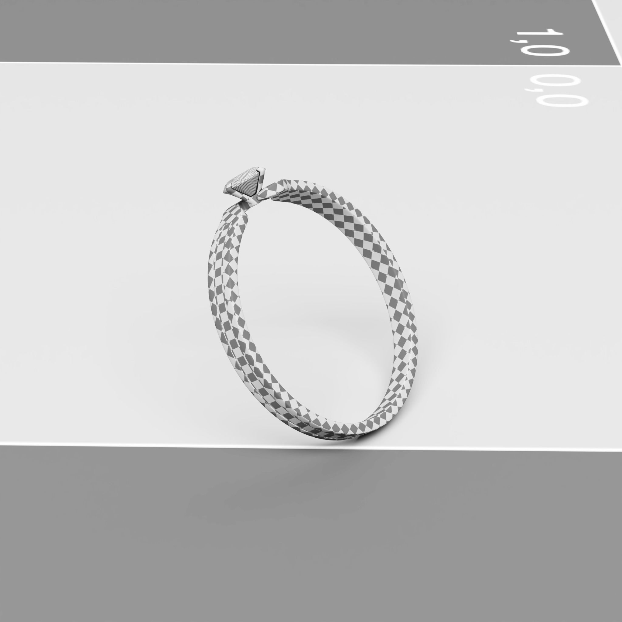 Ring - Diamond Gold Titanium 3D model | CGTrader