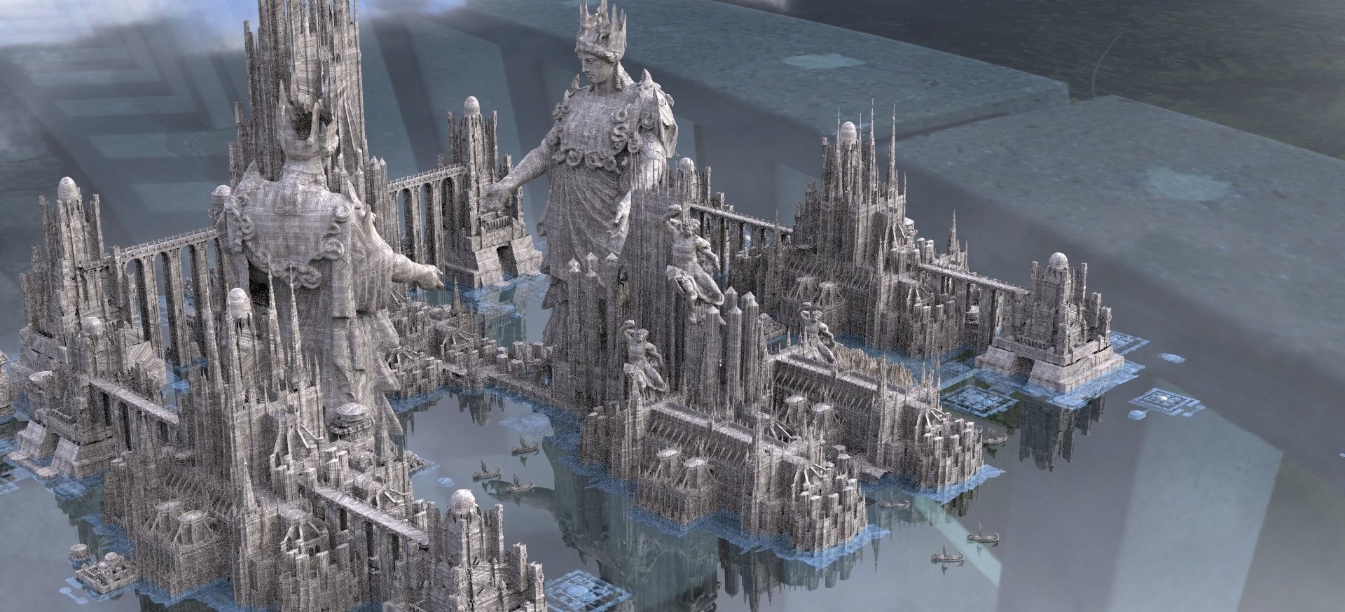 Temple of Helios Light Bringers Colossal Halls Kit bash 3D model | CGTrader