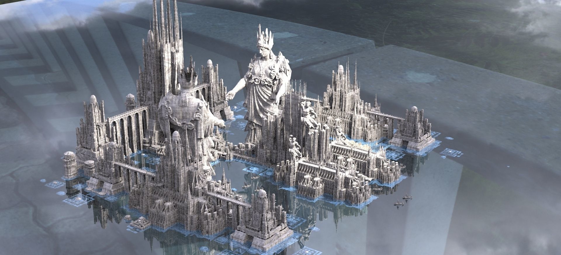 Temple of Helios Light Bringers Colossal Halls Kit bash 3D model | CGTrader