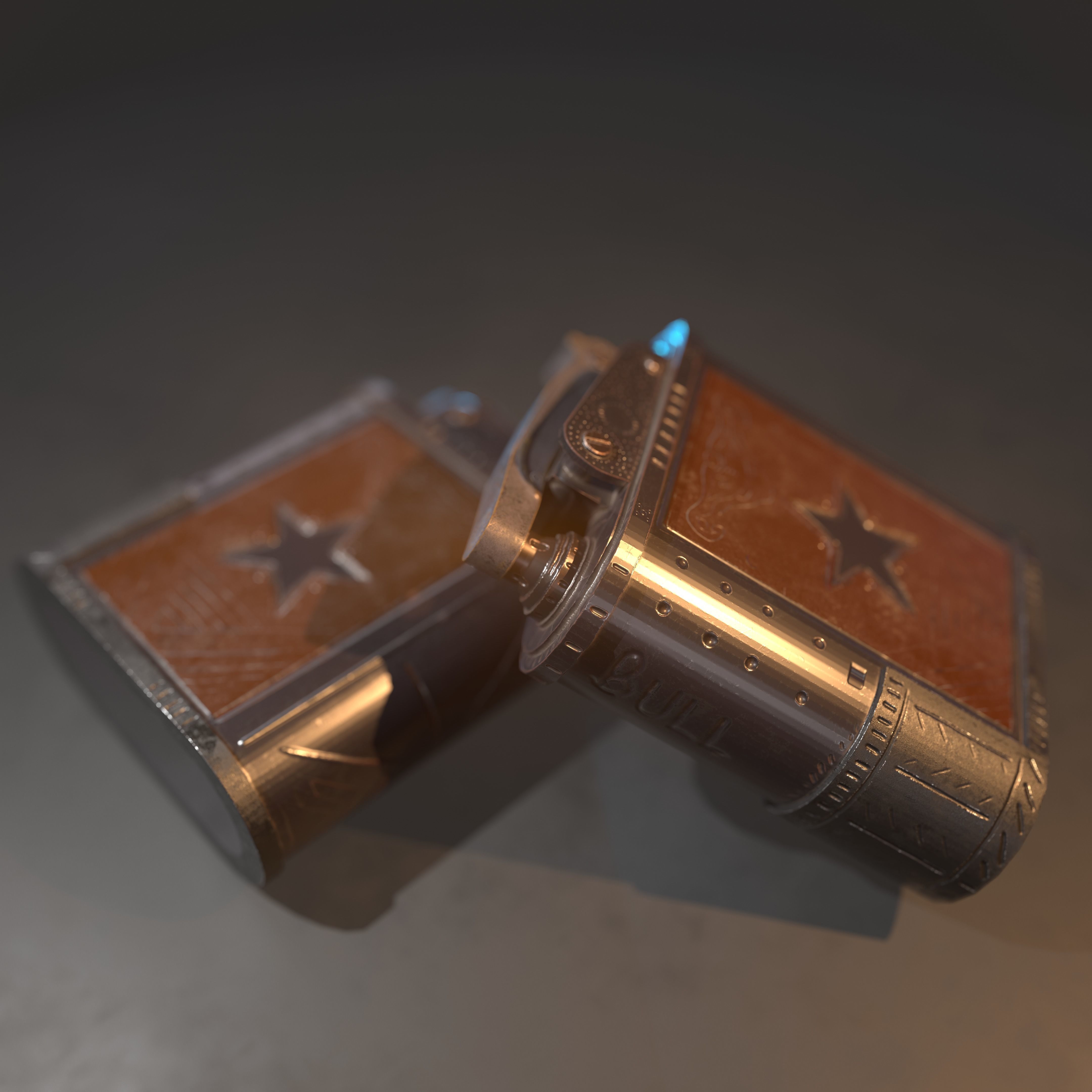 cigarette lighter Low-poly PBR high detailed texture 3D model free VR ...