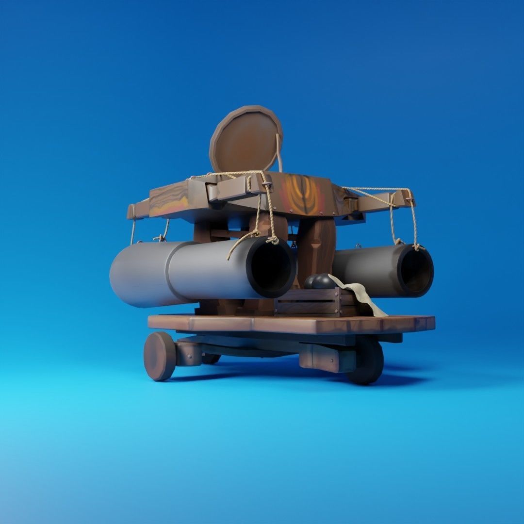 Rigged Cartoon Turret Stylized 3D model rigged | CGTrader