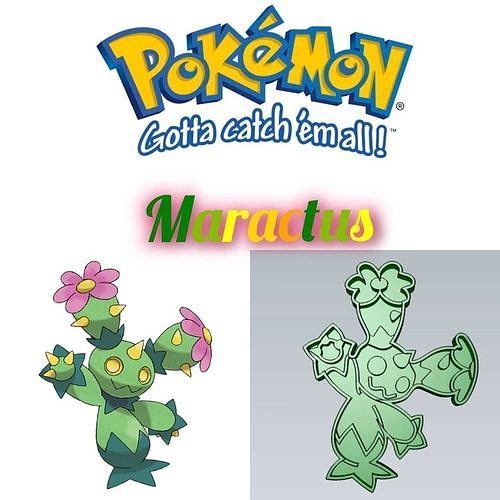 Amazing Pokemon Maractus Cookie Cutter Stamp Cake Decorating 3D model ...