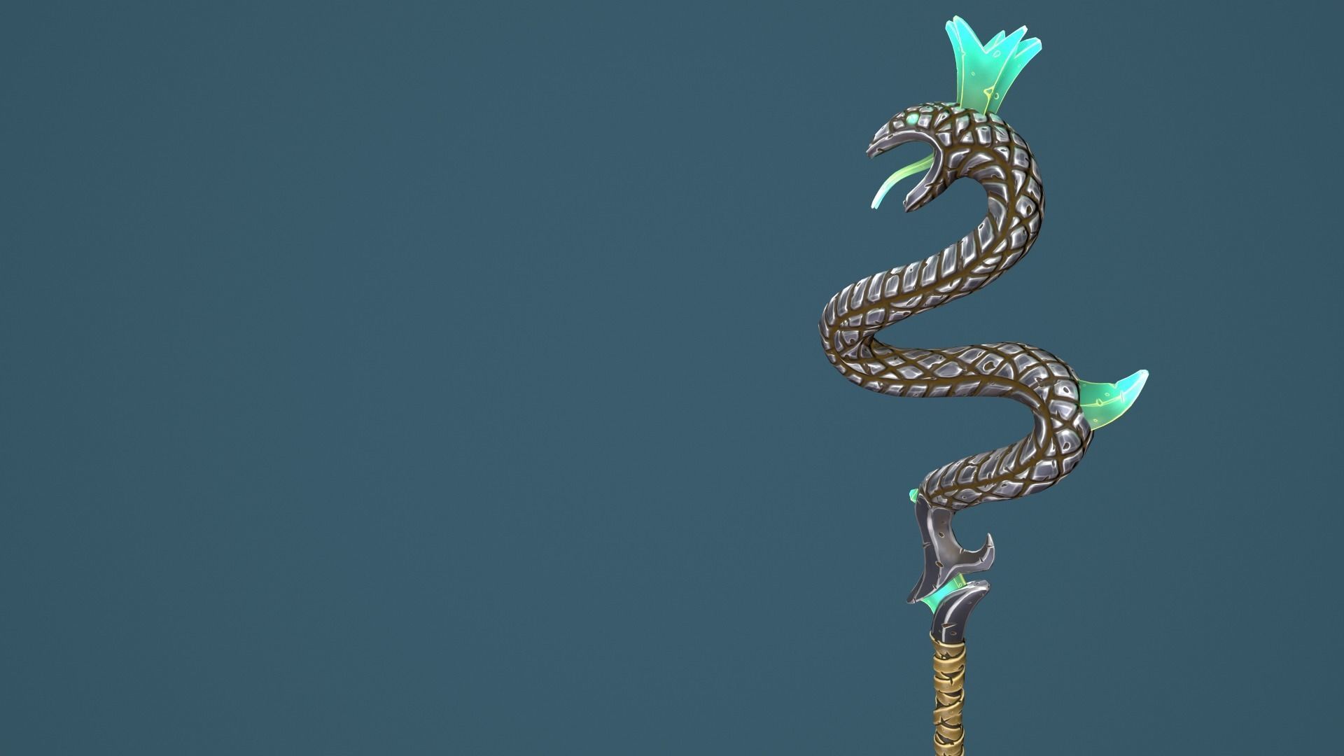 3D model Snake staff VR / AR / low-poly | CGTrader