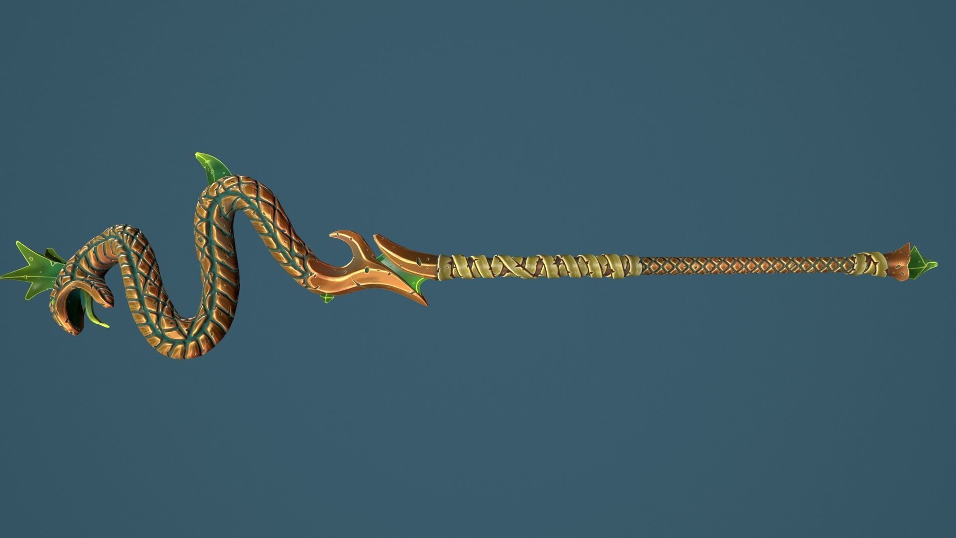 3D model Snake staff VR / AR / low-poly | CGTrader