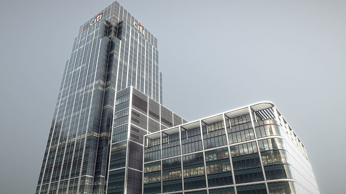 3D model London 25 Canada Square 33 Canada Square VR / AR / low-poly ...
