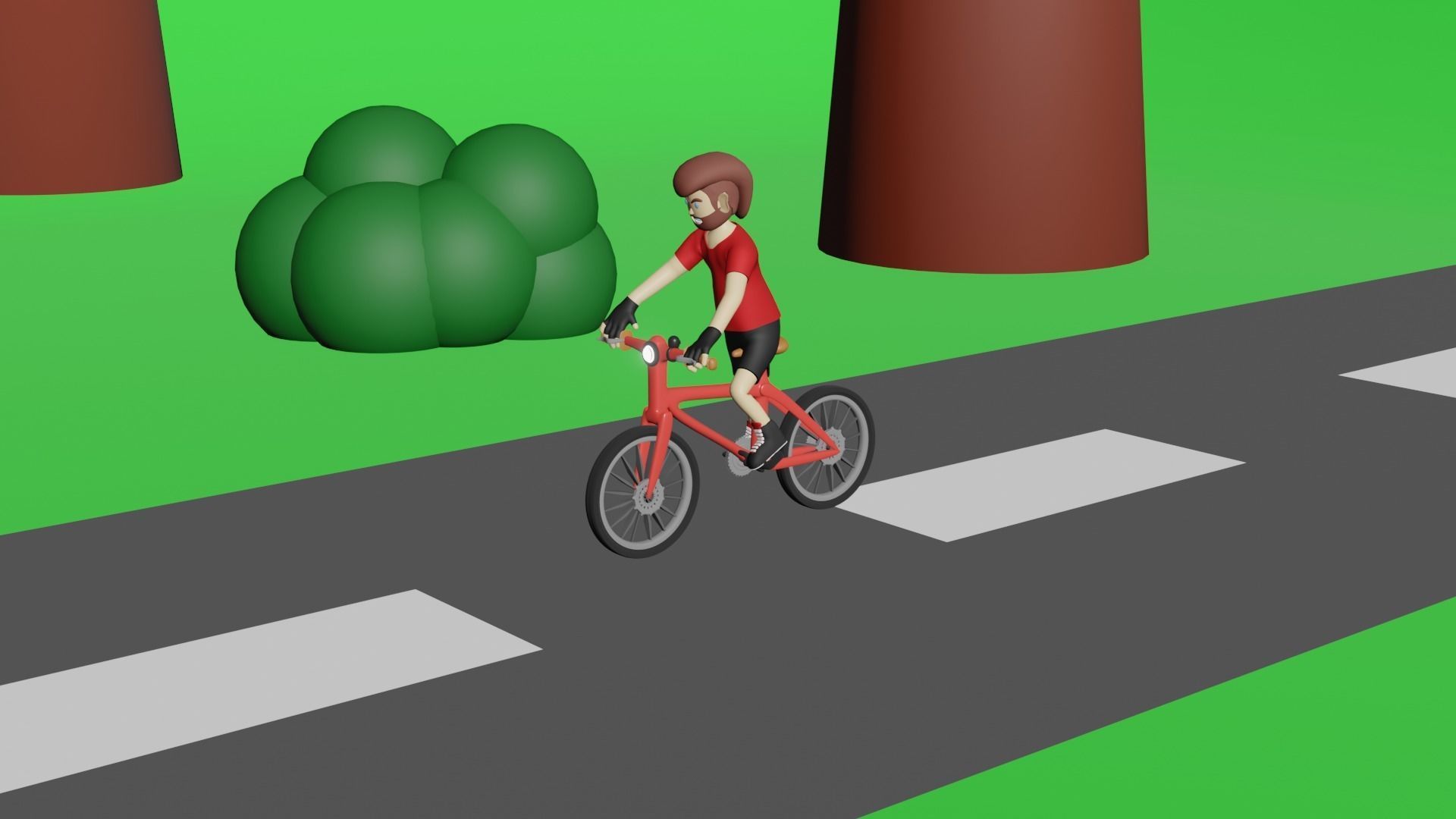 Bicycle and Driver 3D model | CGTrader