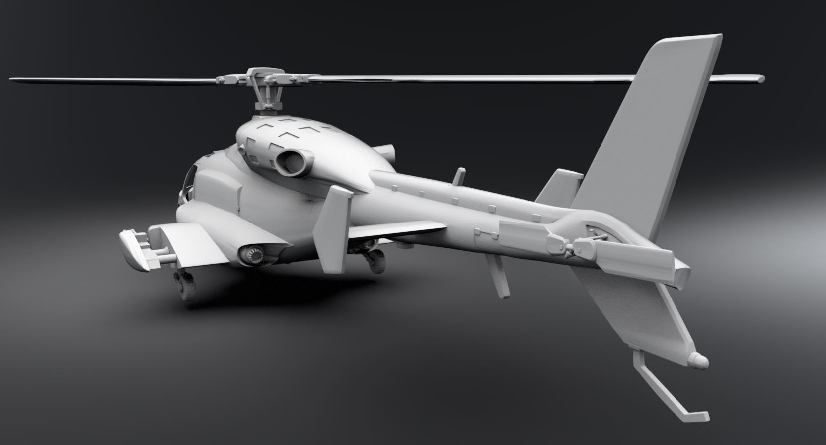 Bell 222 Airwolf scale model 3D model 3D printable | CGTrader