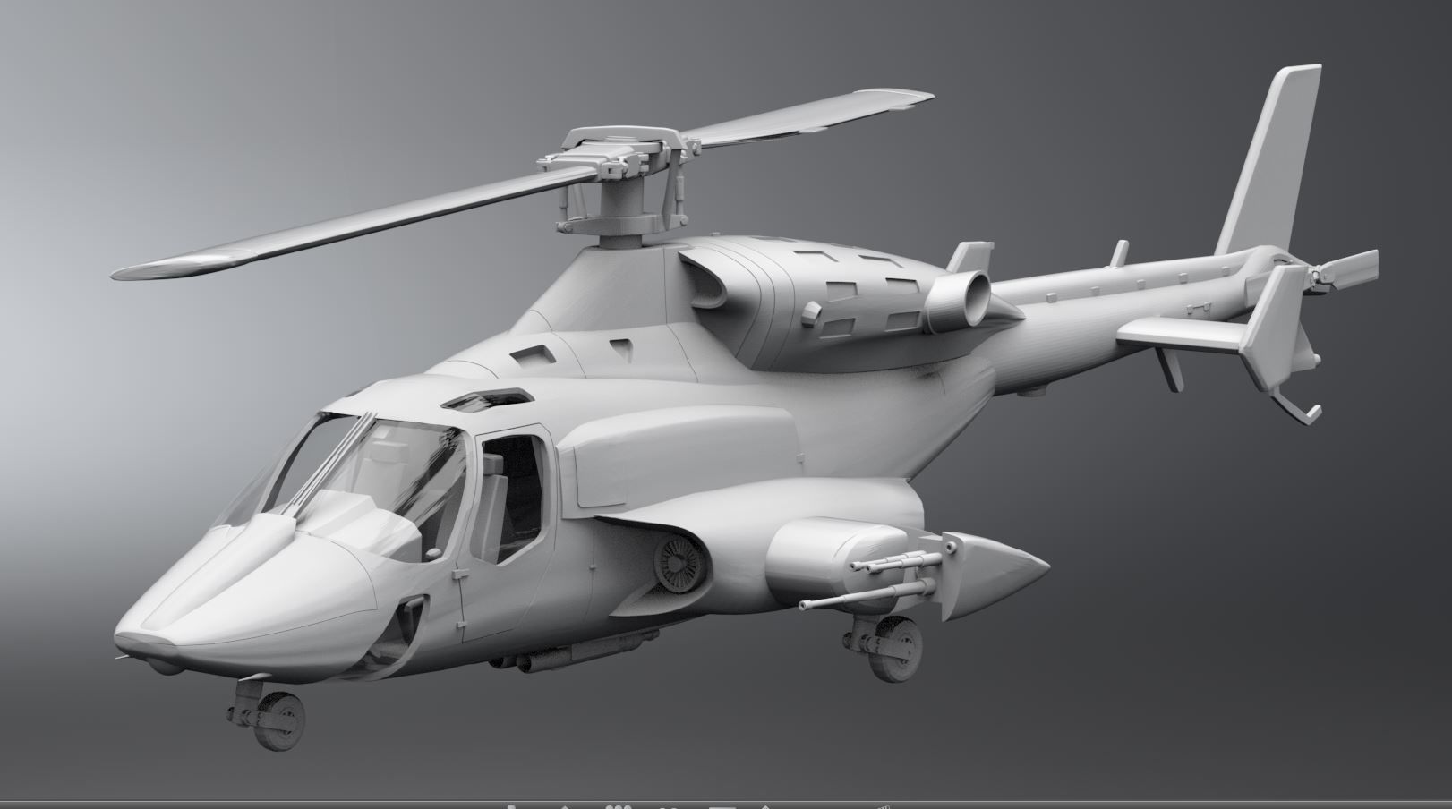 Bell 222 Airwolf scale model 3D model 3D printable | CGTrader