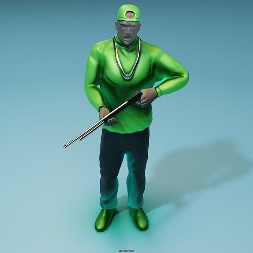 CJ from Grove Street 3D model 3D printable | CGTrader