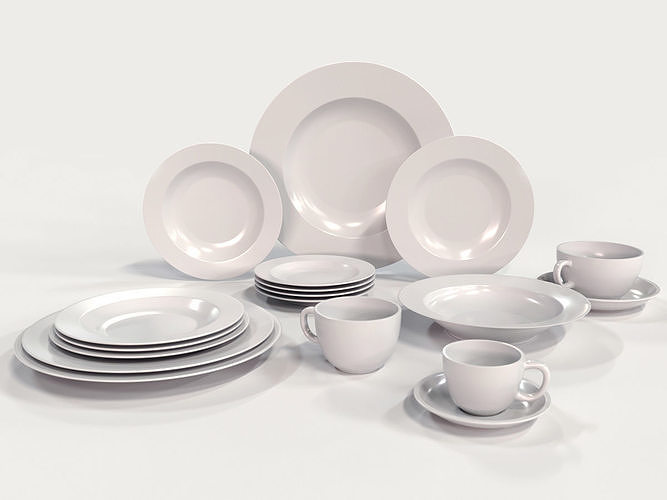 Dinnerware set free 3D model | CGTrader