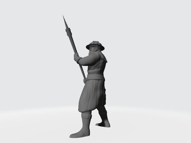 Medieval infantry with goedendag 3D model 3D printable | CGTrader
