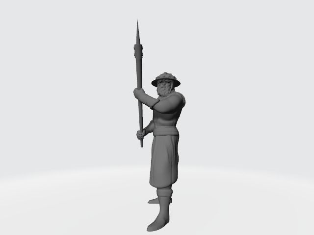 Medieval infantry with goedendag 3D model 3D printable | CGTrader