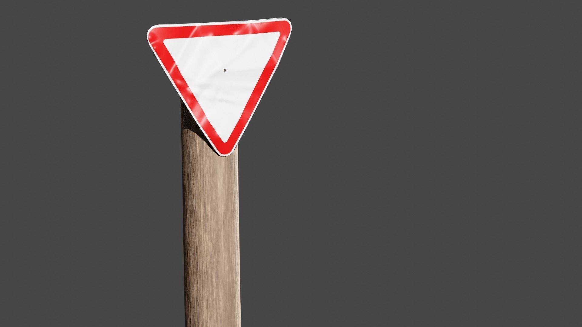 Wooden Pole Sign Yield 3D model | CGTrader