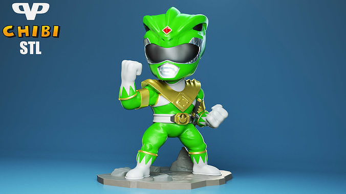 Green Ranger Chibi for 3D Printing STL 3D model 3D printable | CGTrader