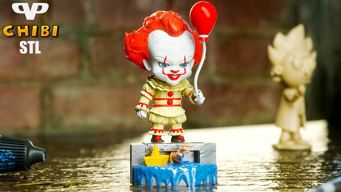 Pennywise Chibi For 3d Printing Stl 3d Model 3d Printable Cgtrader