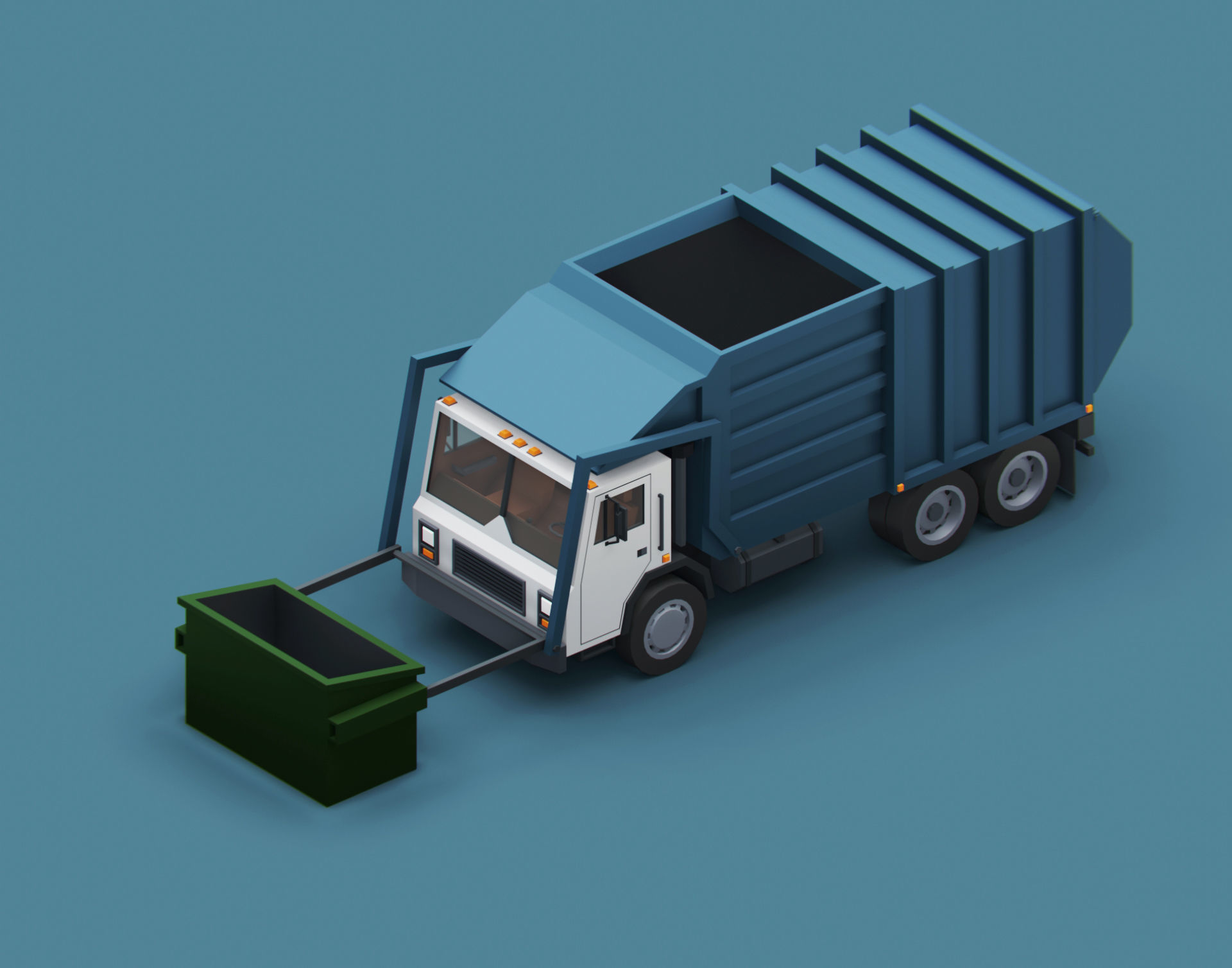 3D model Cartoon Stylized Garbage Trucks VR / AR / low-poly | CGTrader