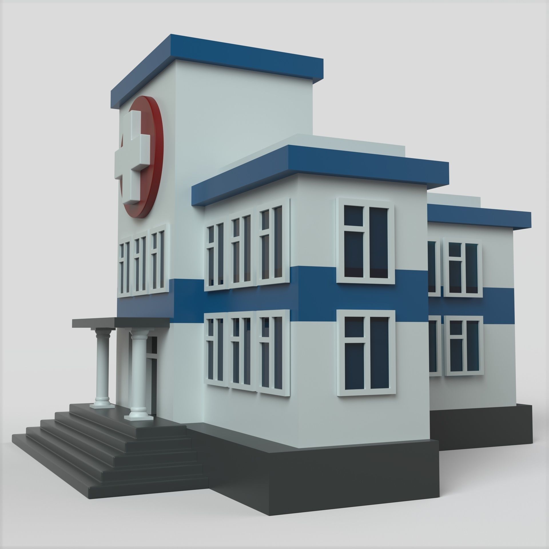 3D model Hospital Building VR / AR / low-poly | CGTrader