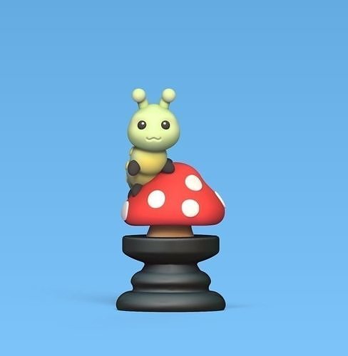 Alice Chess - Side A - Caterpillar - Rook 3D model 3D printable | CGTrader