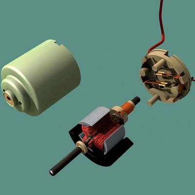 DC motor educational animation 3D model animated | CGTrader