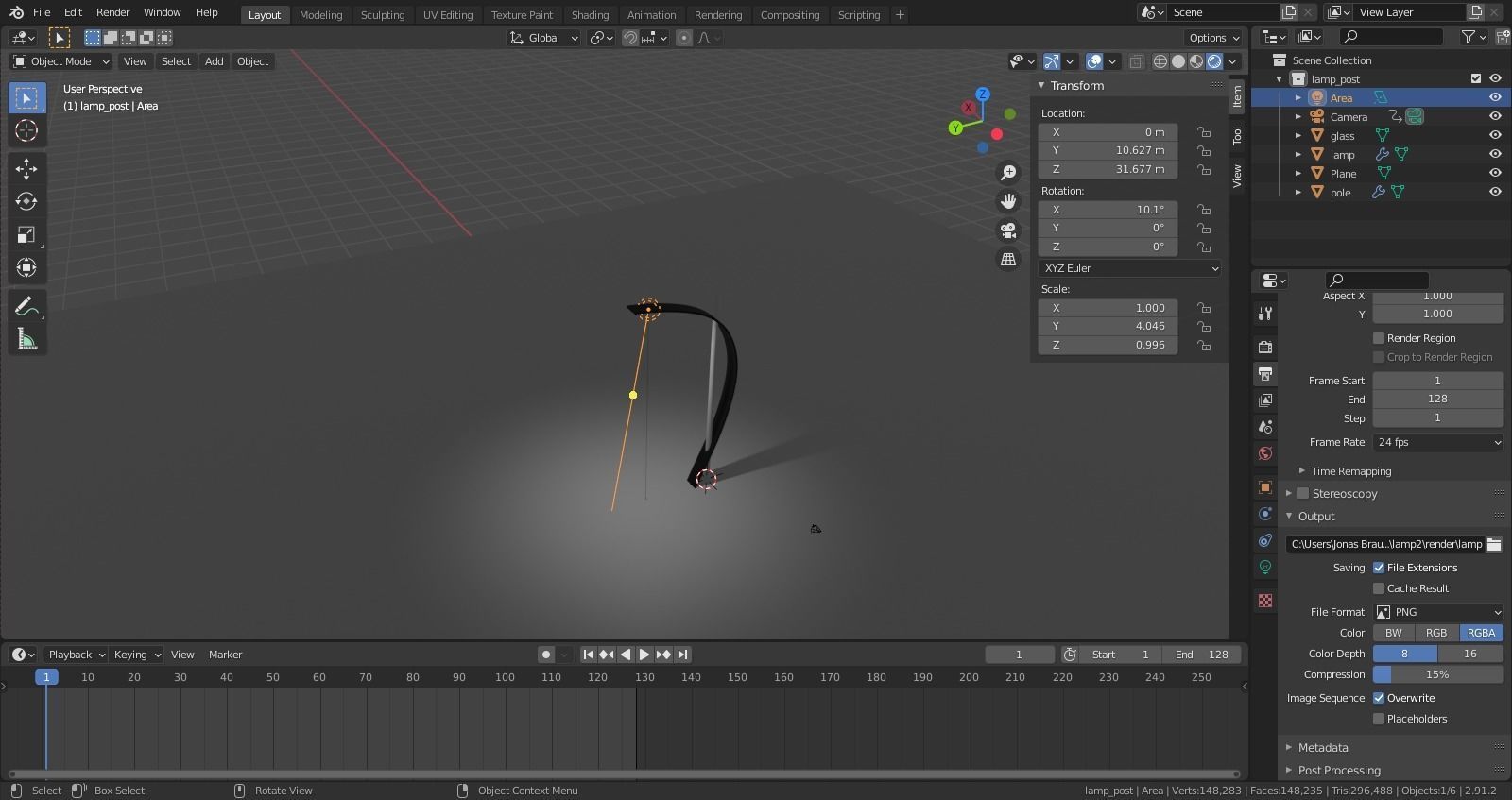 futuristic looking lamp post V2 3D model | CGTrader
