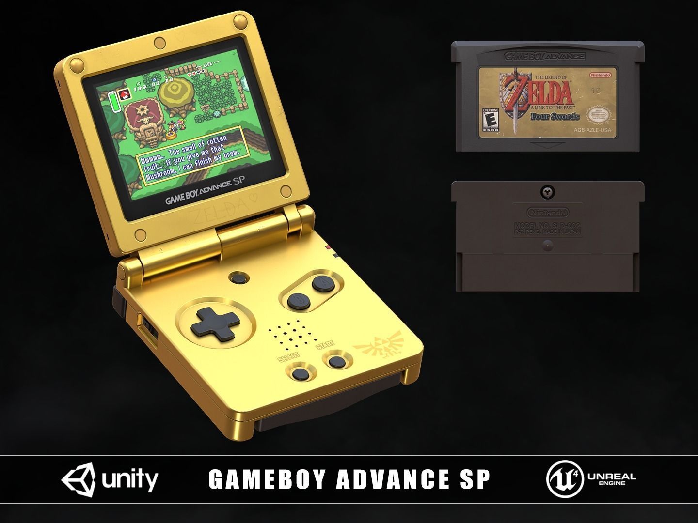 3D model Gameboy Advance SP Zelda VR / AR / low-poly | CGTrader
